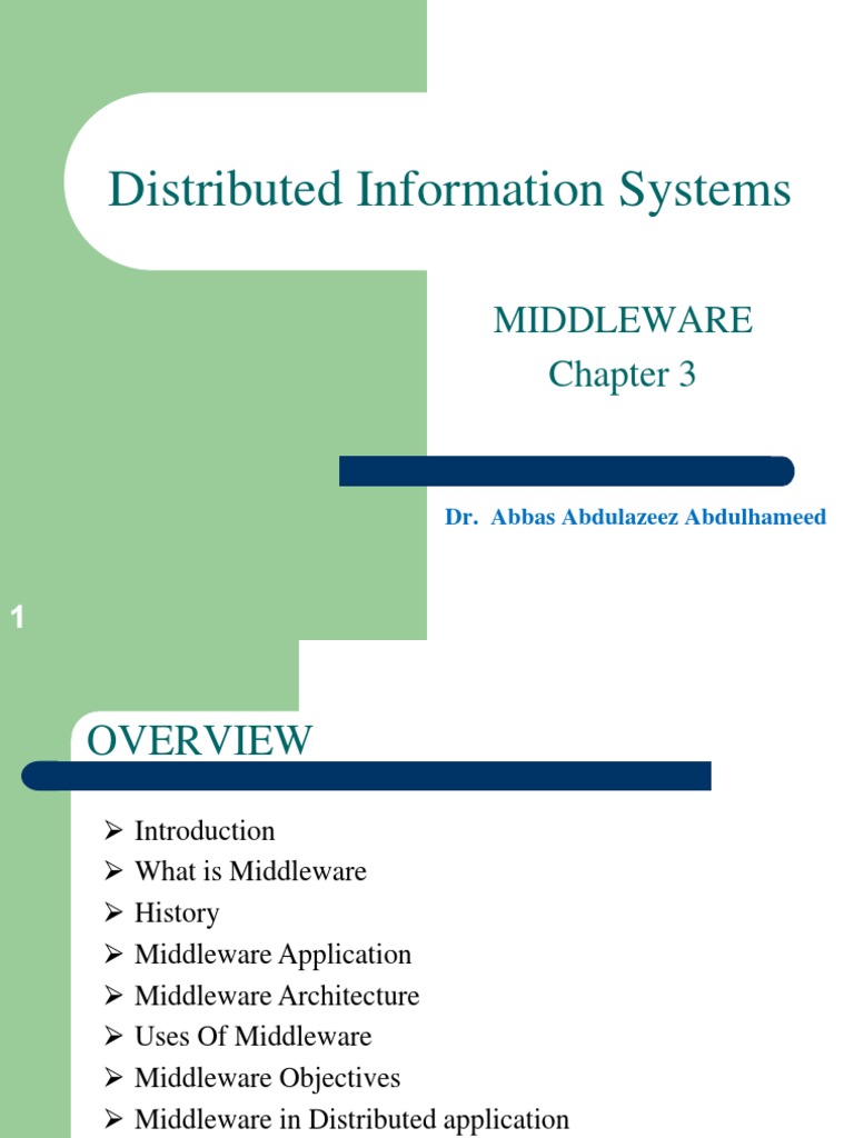 Distributed Information Systems: Middleware | PDF | Middleware | Common Object Request Broker ...