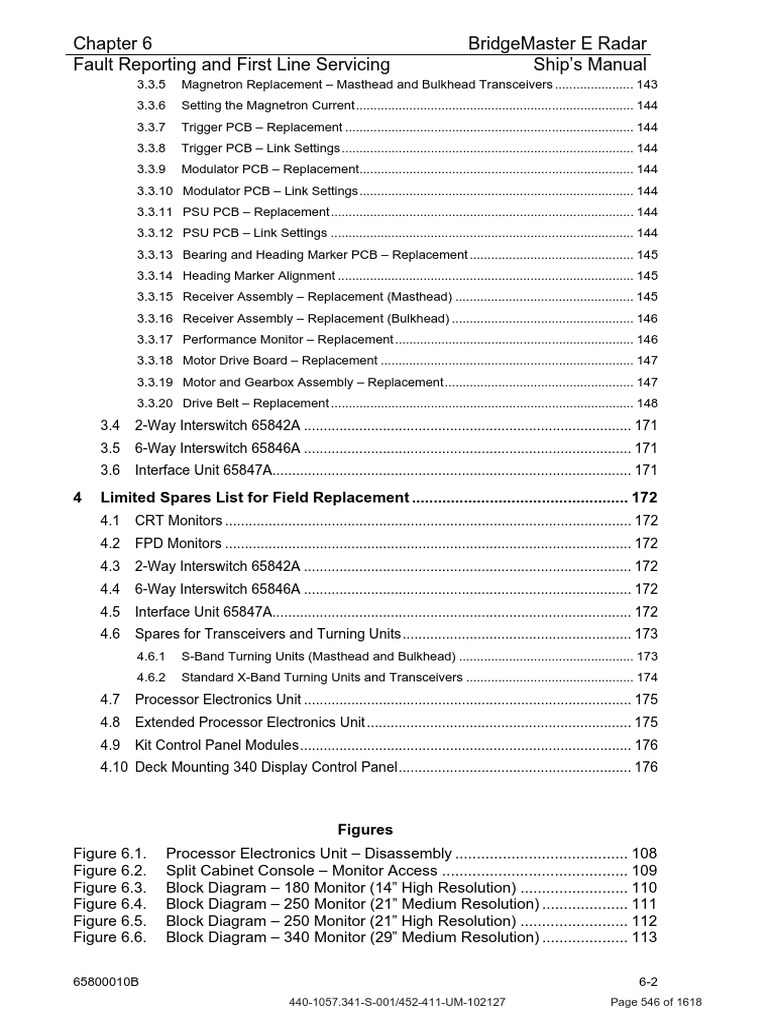 Bridgemaster E Radar Fault Reporting and First Line Servicing Ship'S ...