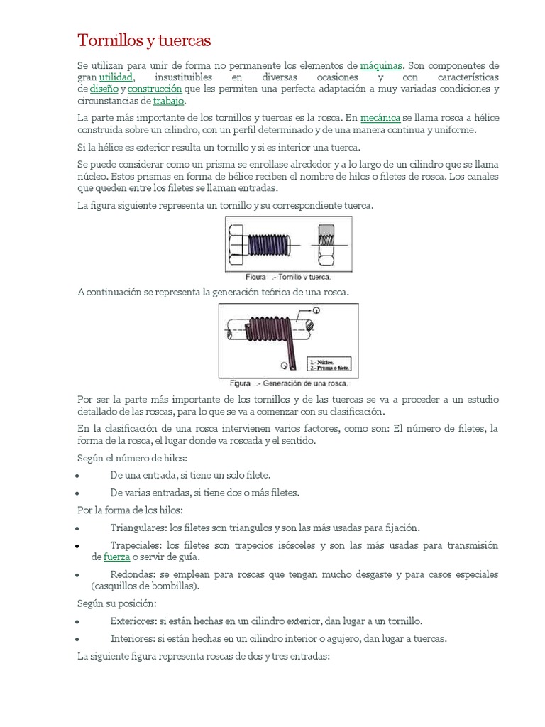 Tornillos y Tuercas | PDF | Tornillo | Naturaleza