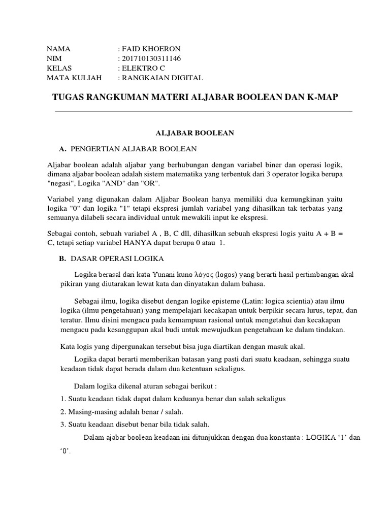 Tugas Rangkuman Rangkaian Digital - Faid Khoeron - 201710130311146 | PDF