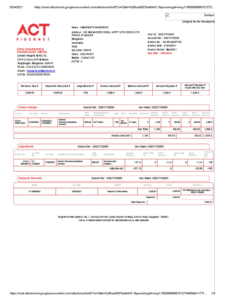 Helpdesk - Blr@actcorp - In: Atria Convergence Technologies Limited ...