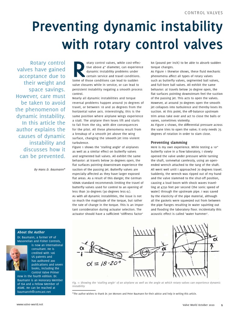 Preventing Dynamic Instability With Rotary Control Valves | PDF | Valve ...