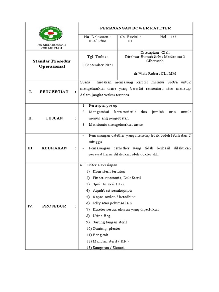 Spo Memasang Dower Kateter (DC) | PDF