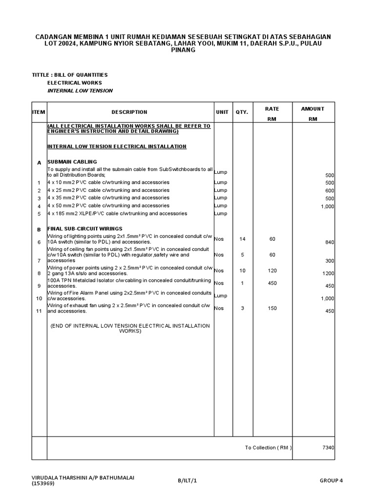 Boq Template (2-In Low Tension) | PDF | Electrical Wiring | Building