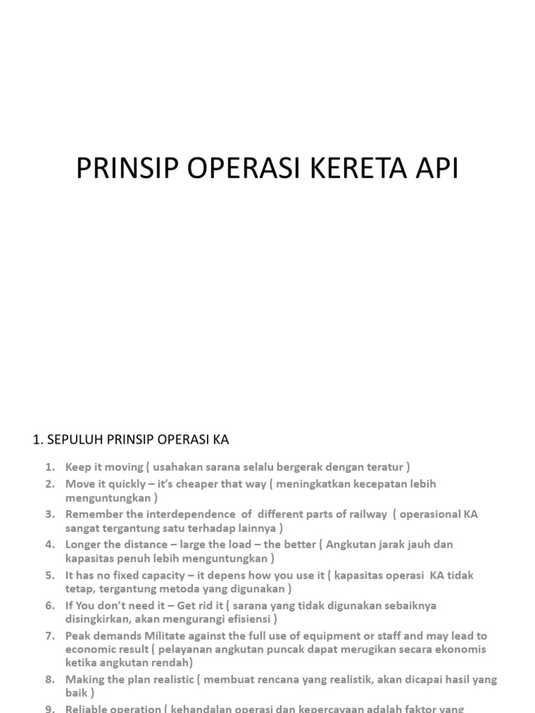 Materi 2 - Prinsip Operasi Kereta Api | PDF