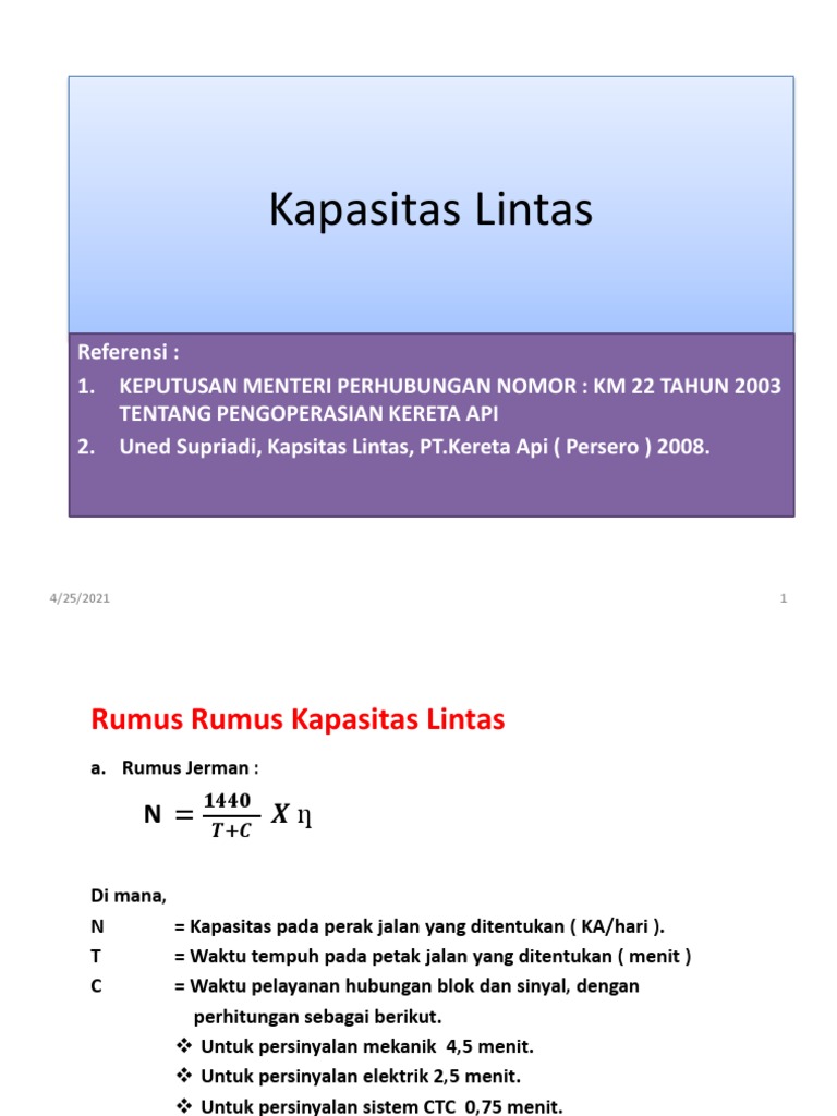 Materi 7 - Kapasitas Lintas 2 | PDF