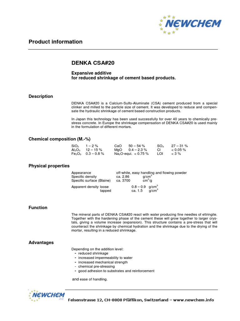 635757549506421396MDS Denka CSA | PDF | Cement | Concrete