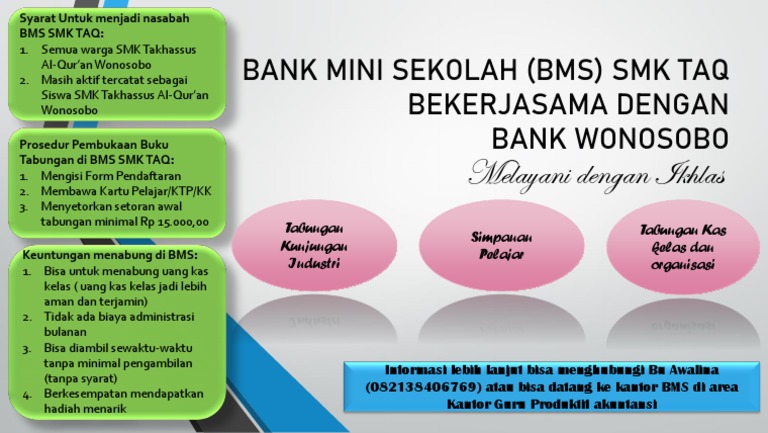 Bank Mini Sekolah (BMS) SMK Taq | PDF