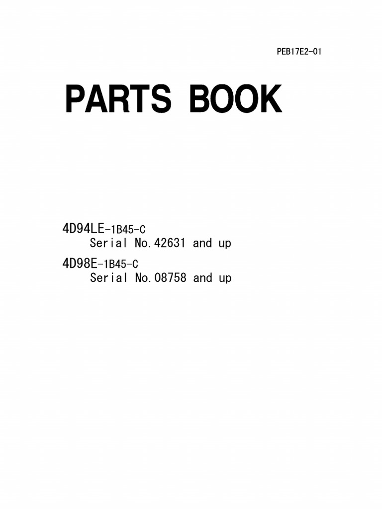 4D94, 4D98 Parts Book - Peb17e2-01 | PDF | Piston | Bearing (Mechanical)