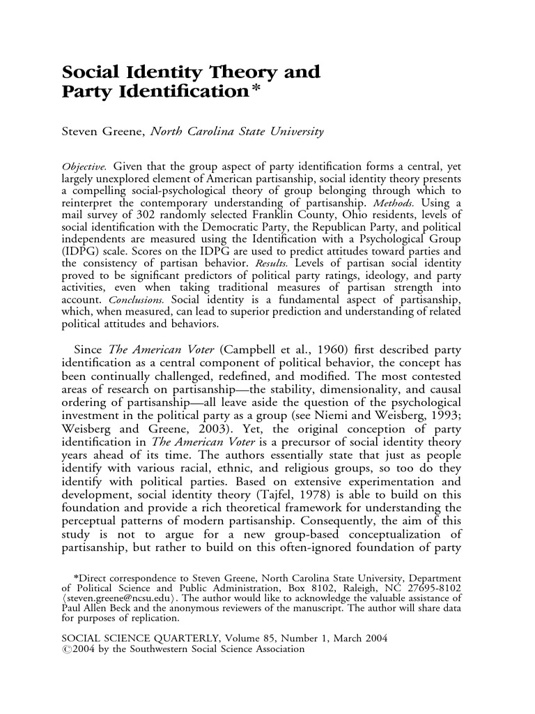 Social Identity Theory | PDF | Identity (Social Science) | Attitude ...