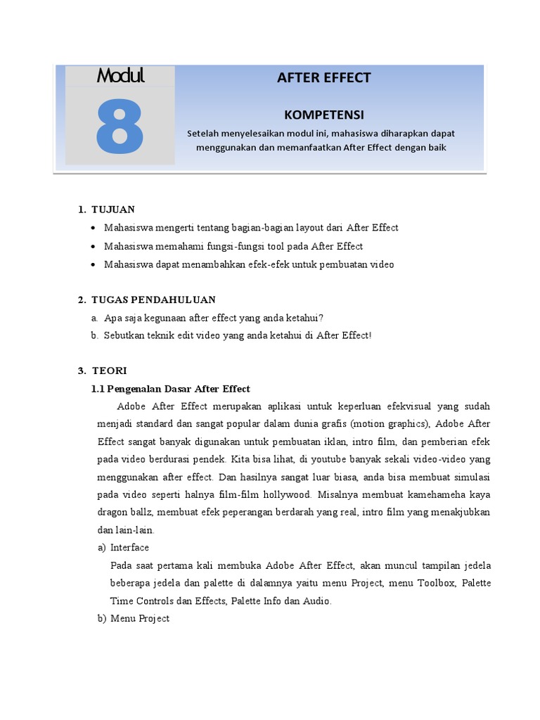 Modul Adobe After Effect | PDF