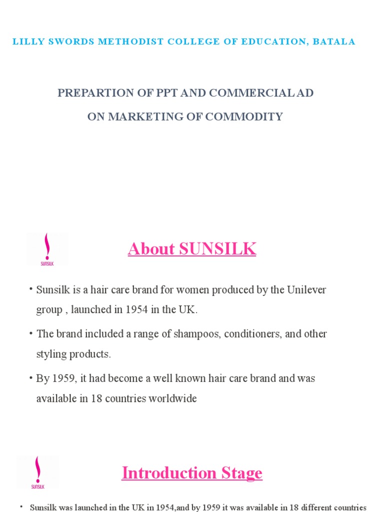 SUNSILK | PDF | Mass Media | Promotion And Marketing Communications