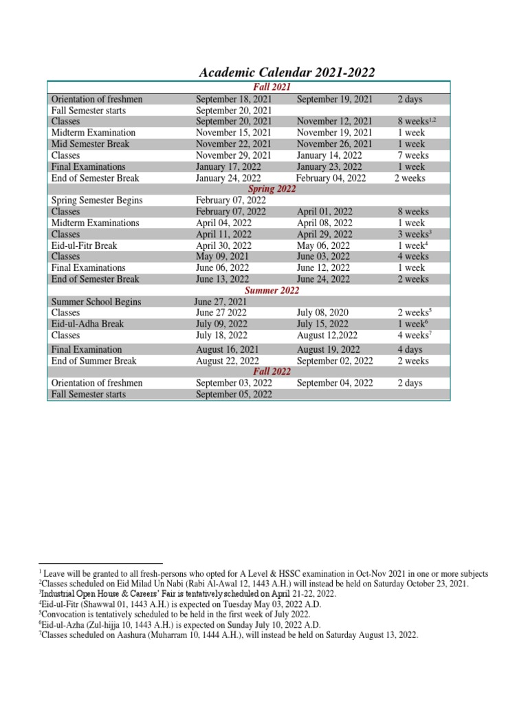Academic Calendar 2021-2022 | PDF | Academic Term | Educational ...