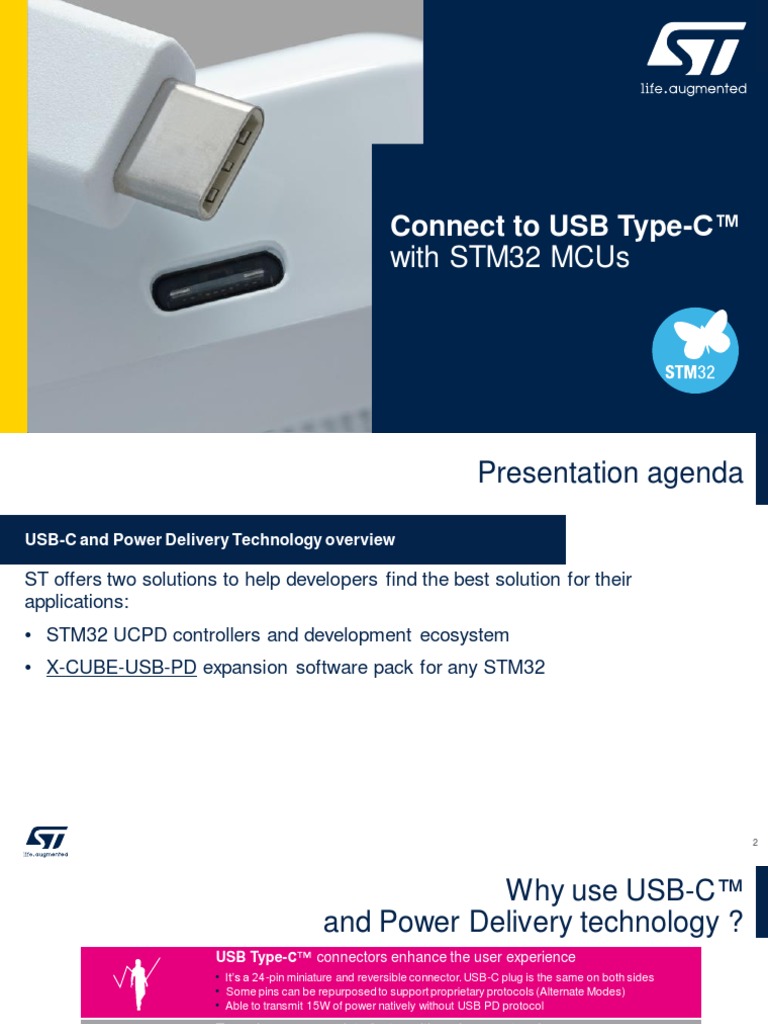 Stm32 Usb C PD Solutions Presentation | PDF | Usb | Manufactured Goods