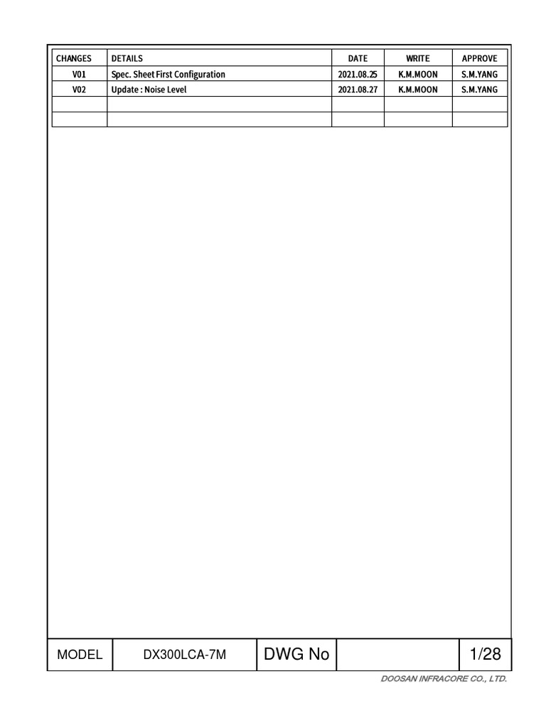 Doosan DX300LCA 7M Spec | PDF | Propulsion | Mechanical Engineering