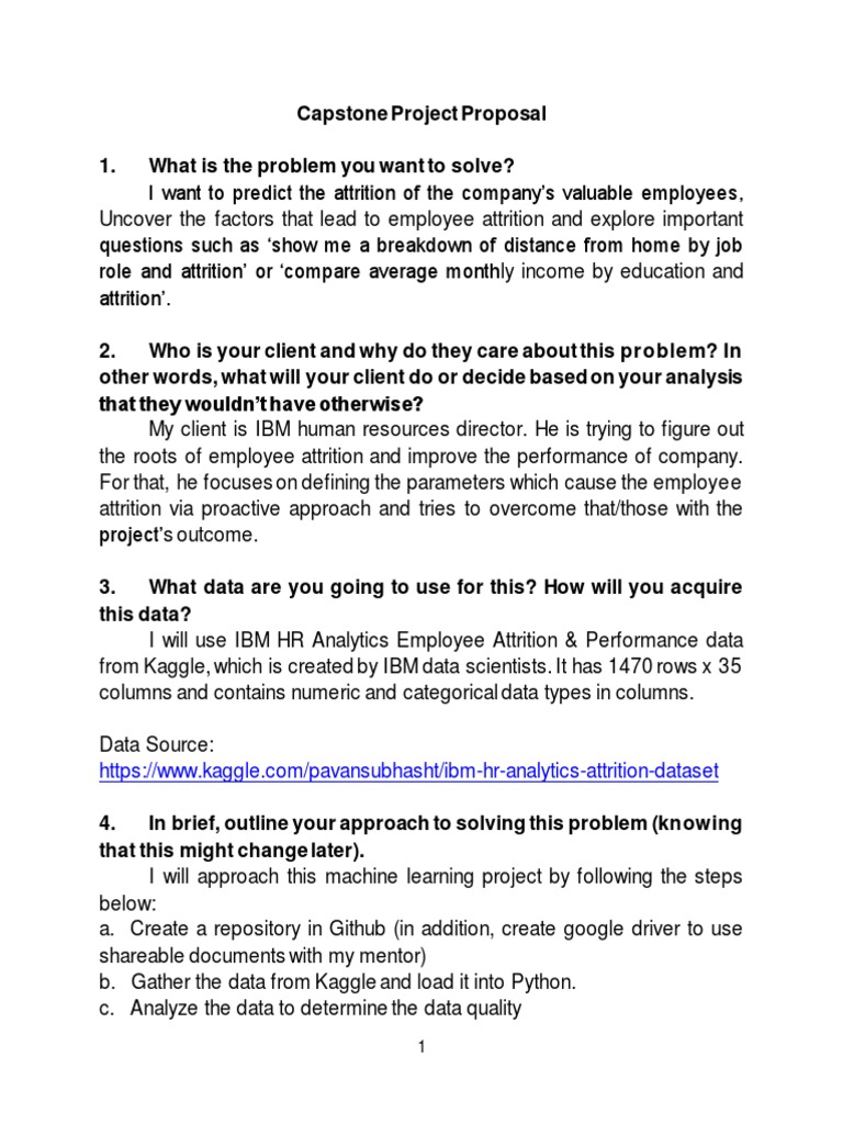 Capstone Project Proposal | PDF | Machine Learning | Data