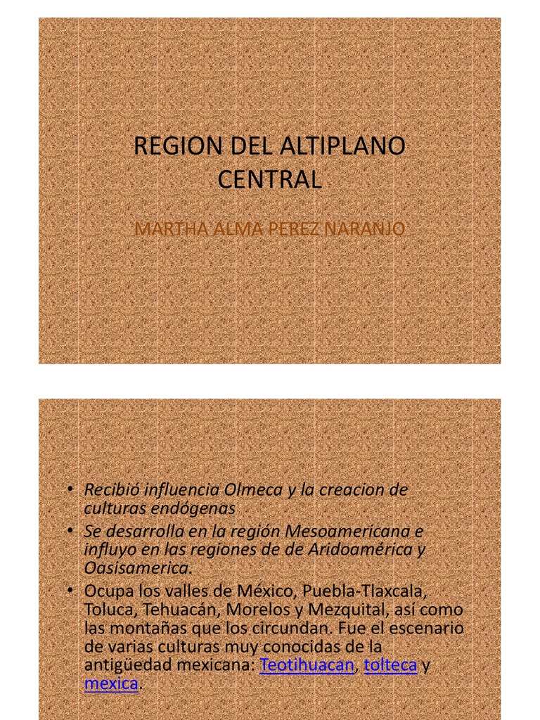 Region Del Altiplano Central | PDF | Mesoamérica | Cultura de las Americas