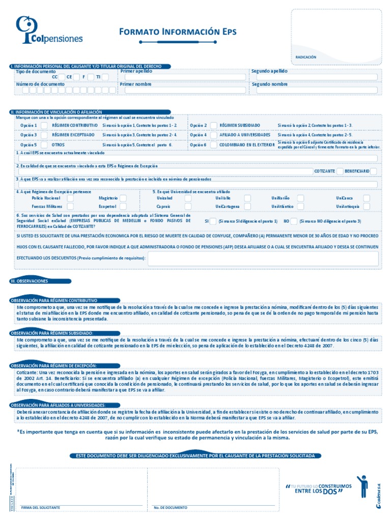 Descargar Formulario EPS | PDF