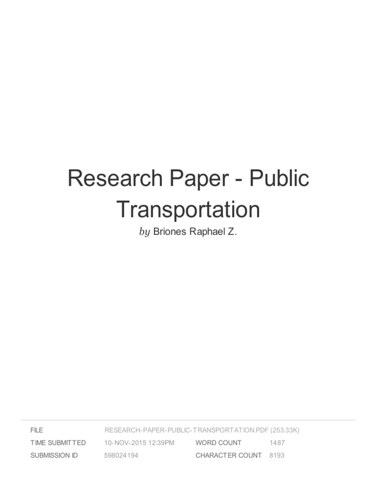 Research Paper - Public Transportation | PDF