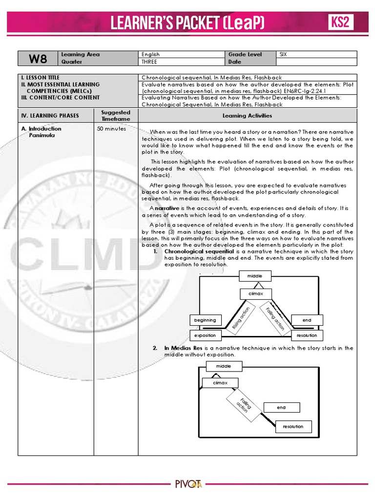 English 6 Q3 Week 8 | PDF | Narrative