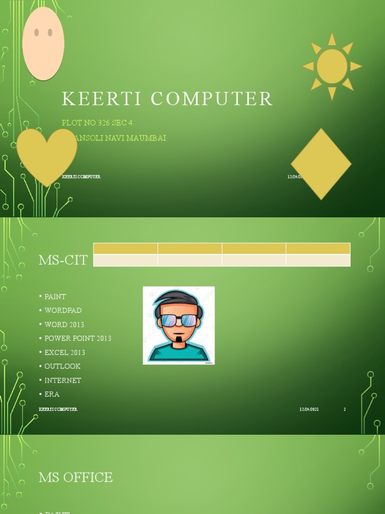 Keerti Computer: Plot No 326 Sec 4 Ghansoli Navi Maumbai | PDF | Career & Growth | Art