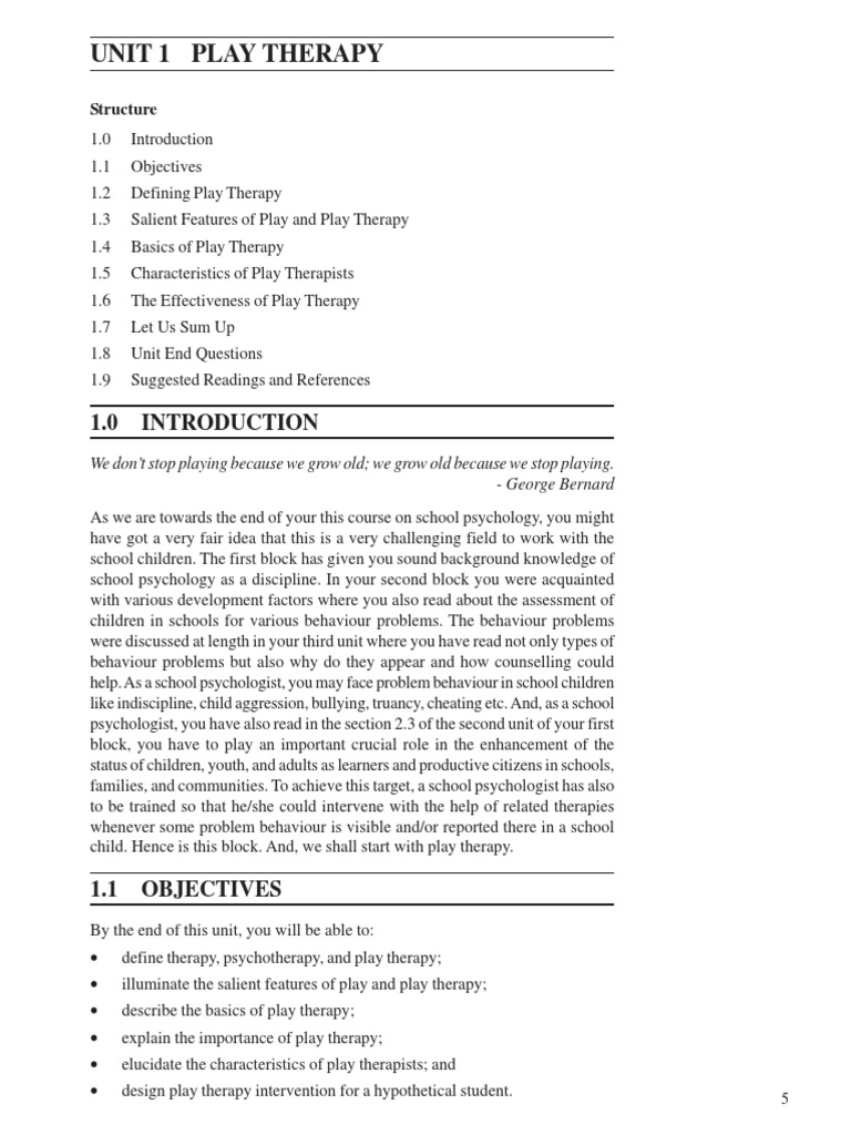 Play Therapy for Children | PDF | Psychotherapy | Play Therapy