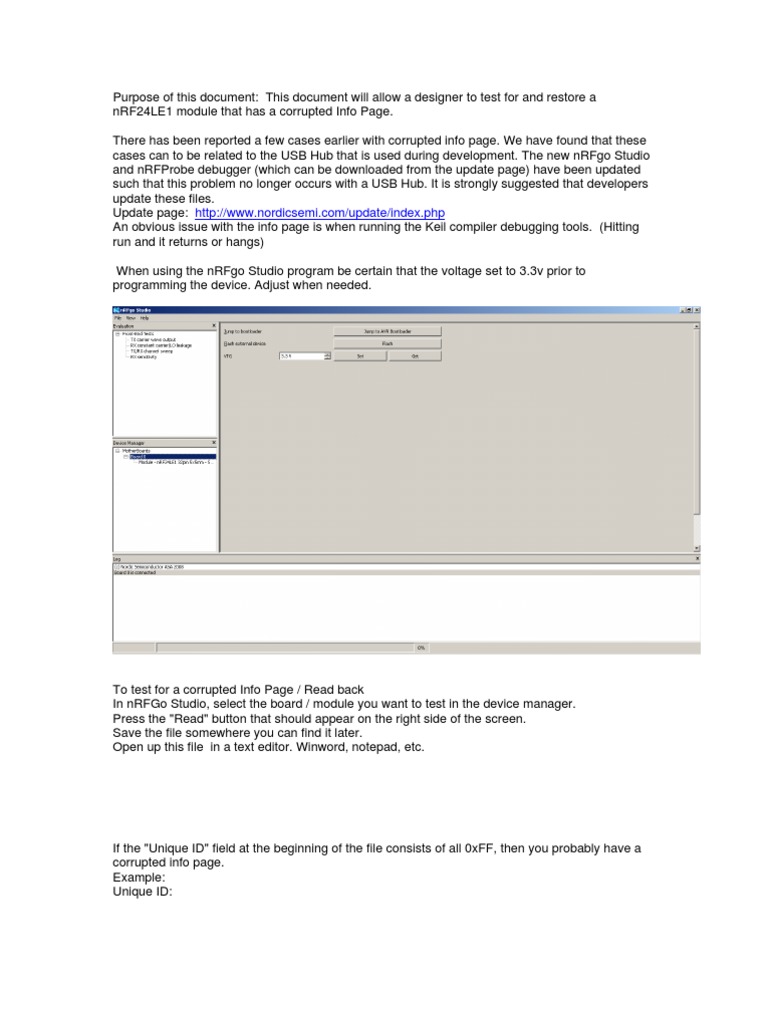 Infopage Testing and Repairing nRF24LE1 Modules | PDF | Flash Memory ...
