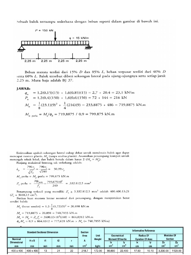 Contoh-Soal-Tekuk-Torsi-Lateral (MODUL 10) | PDF