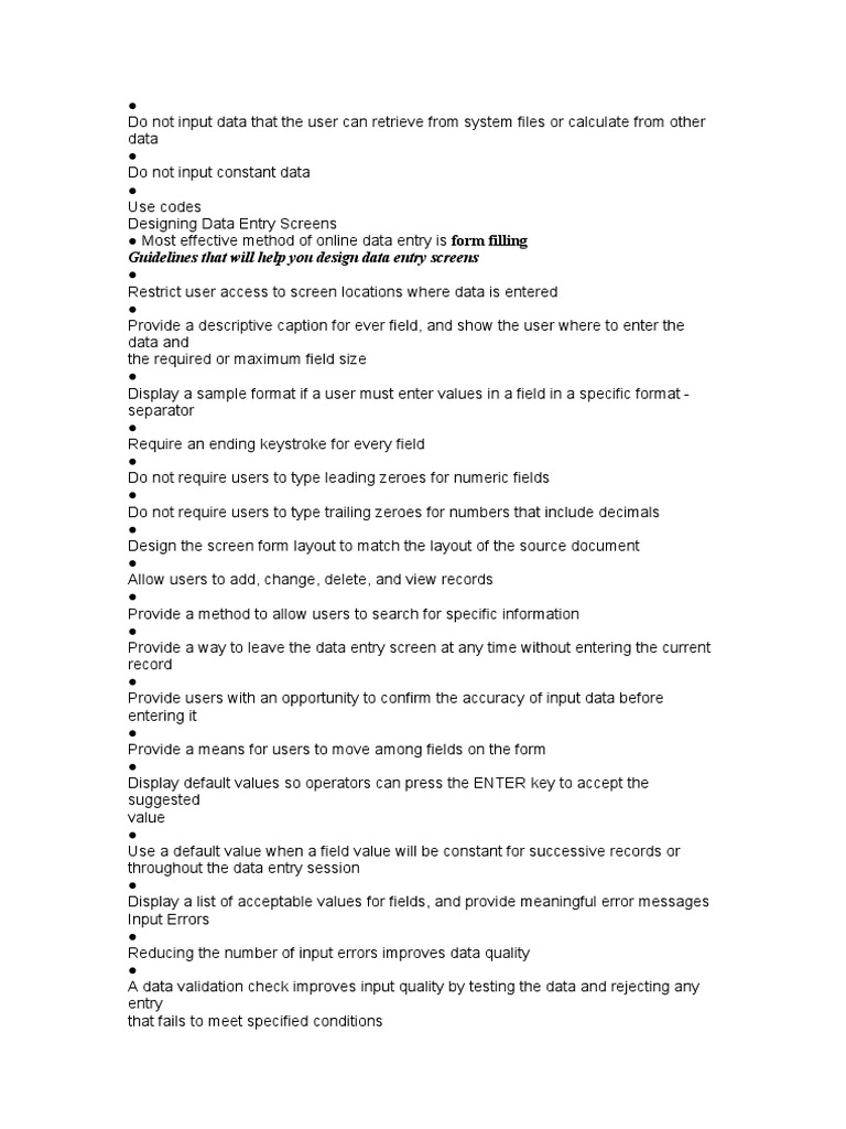 Guidelines That Will Help You Design Data Entry Screens | PDF ...