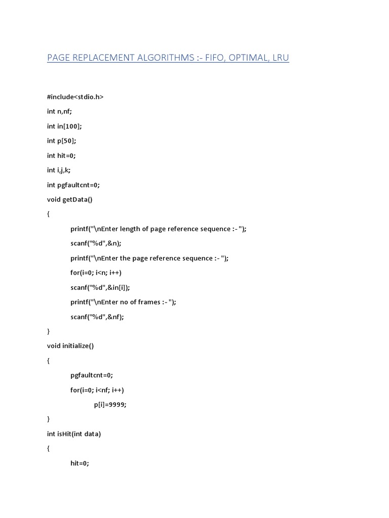 Page Replacement Algorithms | PDF | Applied Mathematics | Software ...