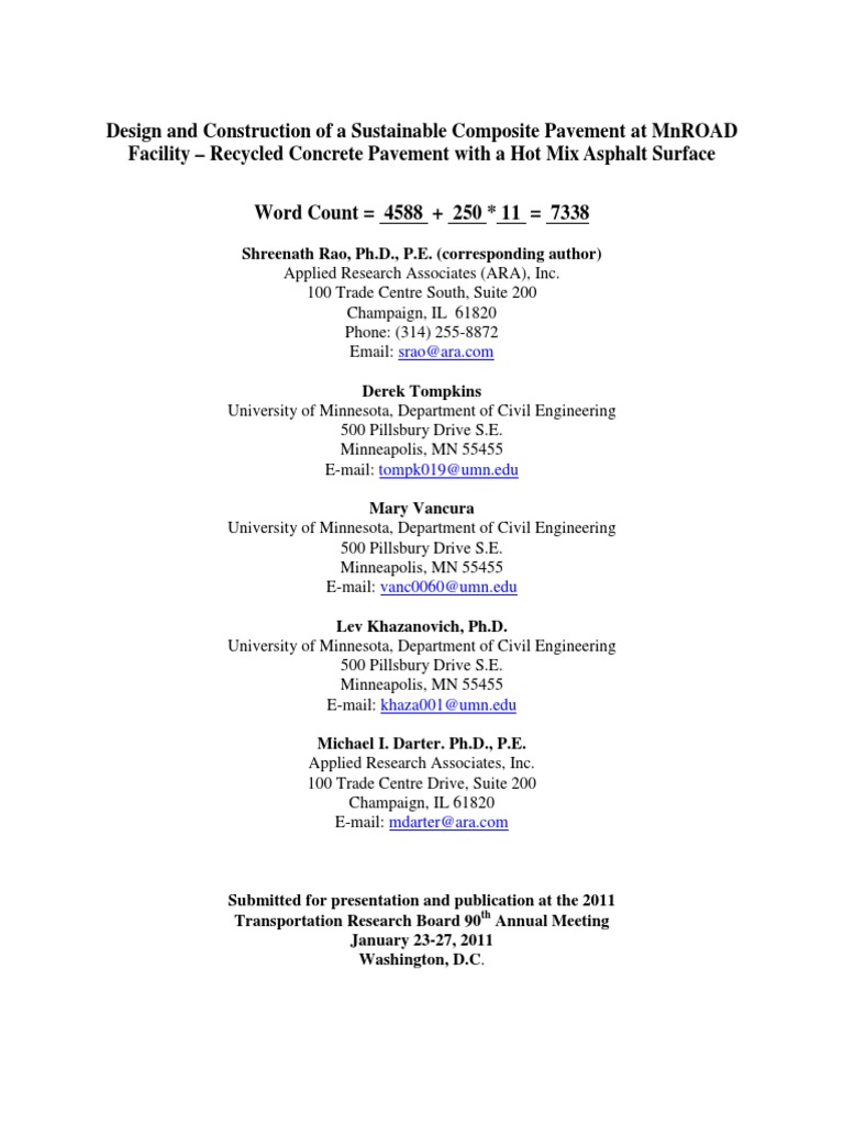 Composite Pavement Study | PDF | Road Surface | Concrete
