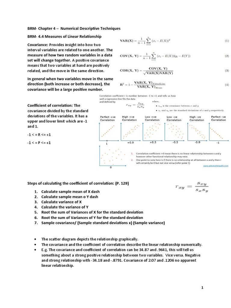 BRM - 4.4 Measures of Linear Relationship | PDF | Correlation And Dependence | Variance