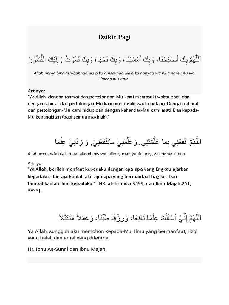 Dzikir Pagi | PDF