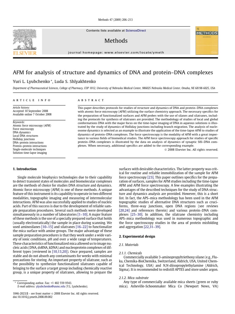 Dna Afm Structure | PDF | Atomic Force Microscopy | Dna