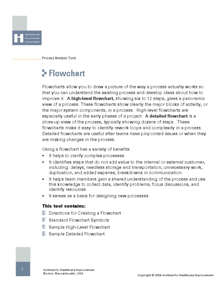 Flowchart: Process Analysis Tools | PDF