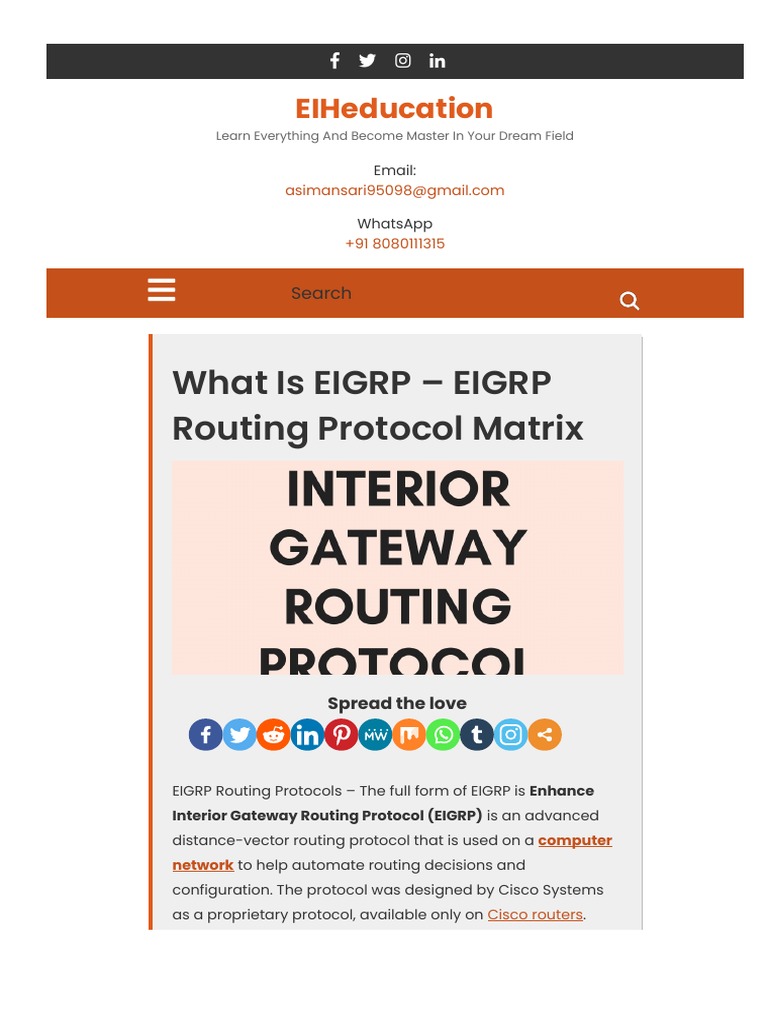 28 What Is EIGRP EIGRP Routing Protocol, Versions, Matrix and Timers ...