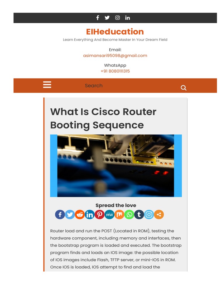 19 What Is Cisco Router Booting Sequence | PDF | Booting | Ios