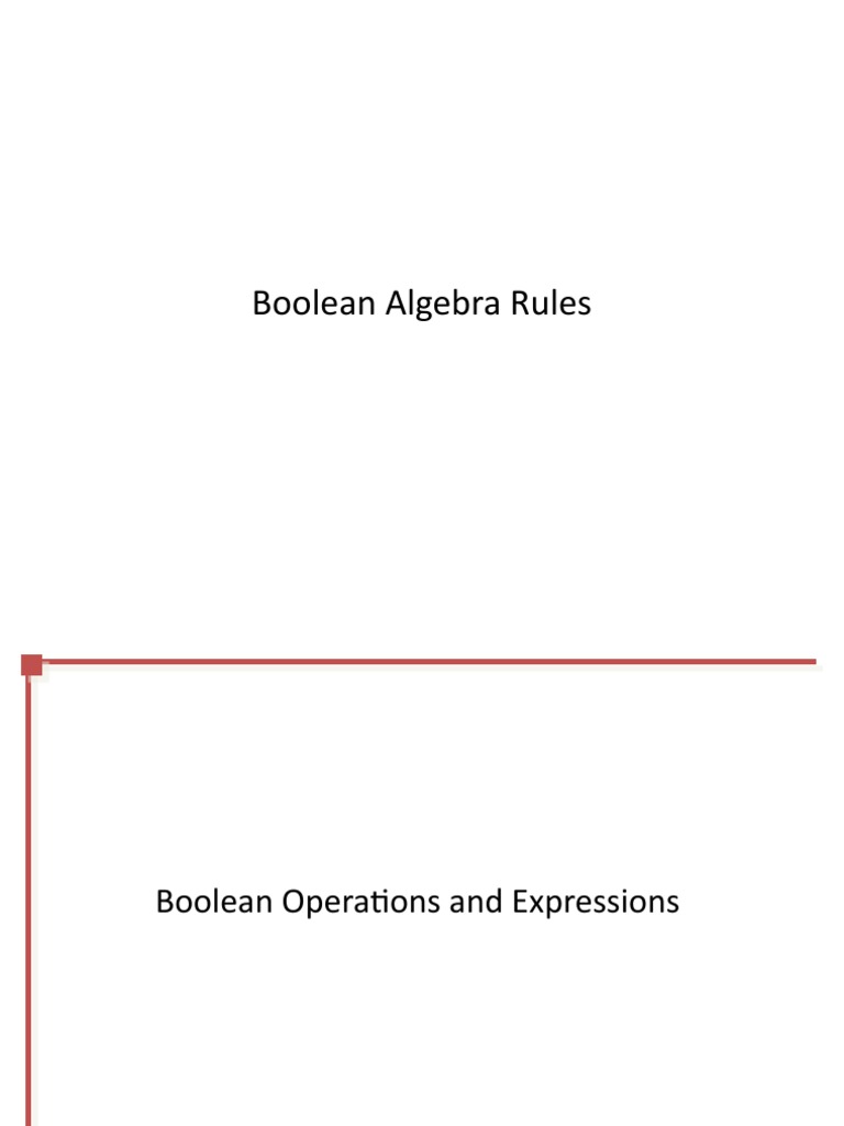 Boolean Algebra Rules | PDF