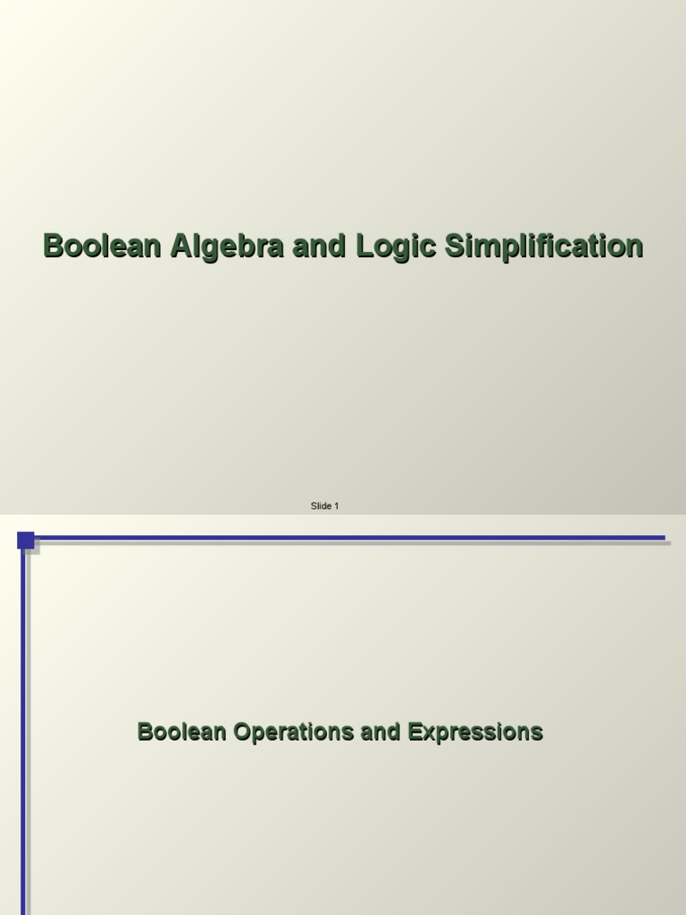 Boolean Algebra and Logic Simplification | PDF | Boolean Algebra | Teaching Mathematics