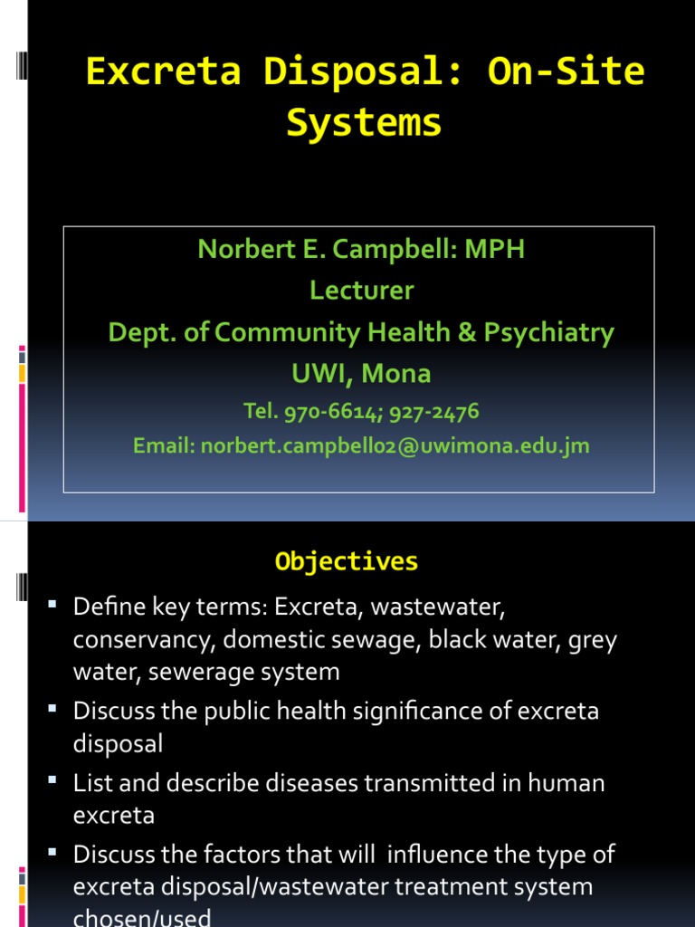 Excreta Disposal - Onsite Systems | PDF | Sanitation | Toilet