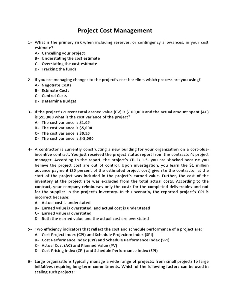 05-Project Cost Management | PDF | Consumer Price Index | Business