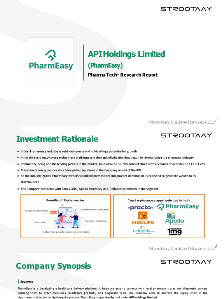 PharmEasy Research Report (14269) | PDF | Investing | Valuation (Finance)