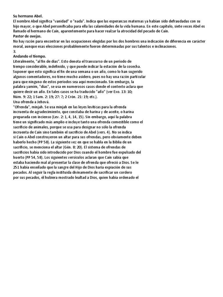 Caín y Abel: Ofertas y Consecuencias | PDF | Enoc (Ancestro de Noé ...