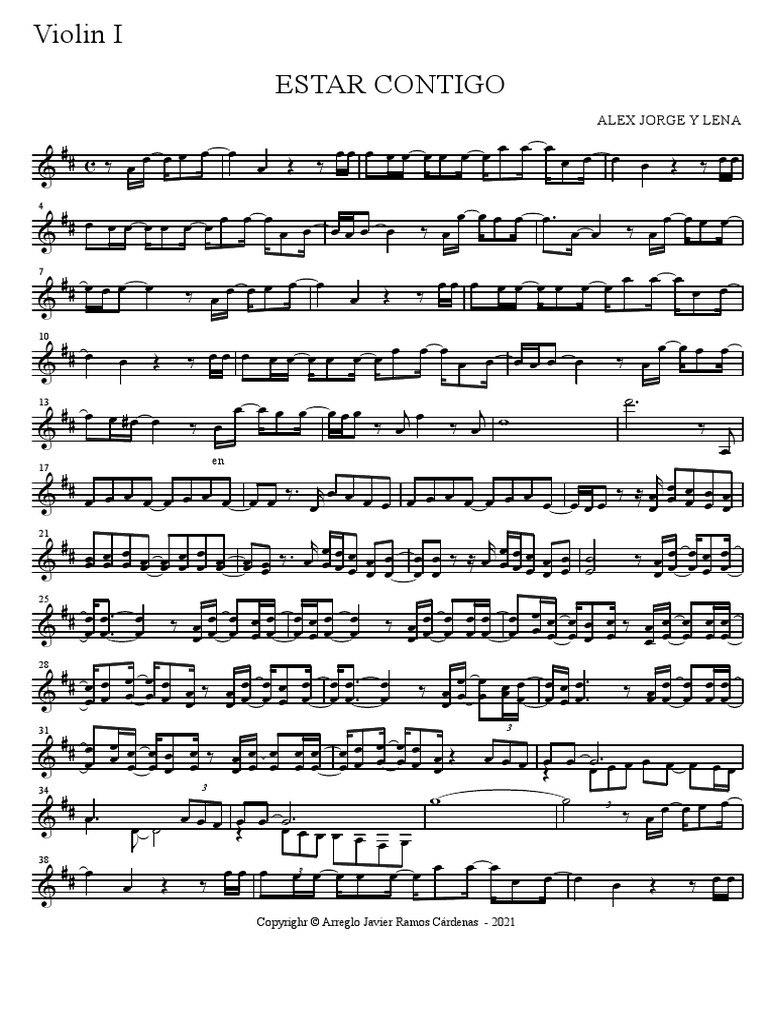 Estar Contigo - 002 Violin I | PDF