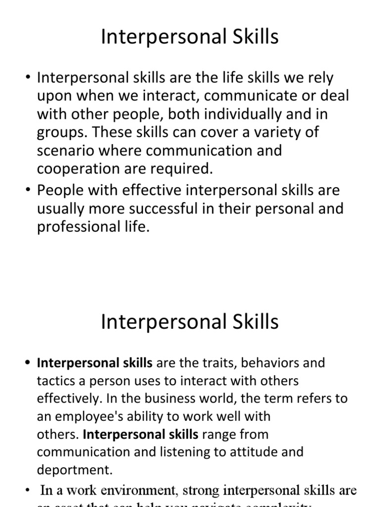 Interpersonal Skills | Download Free PDF | Social Skills | Skill
