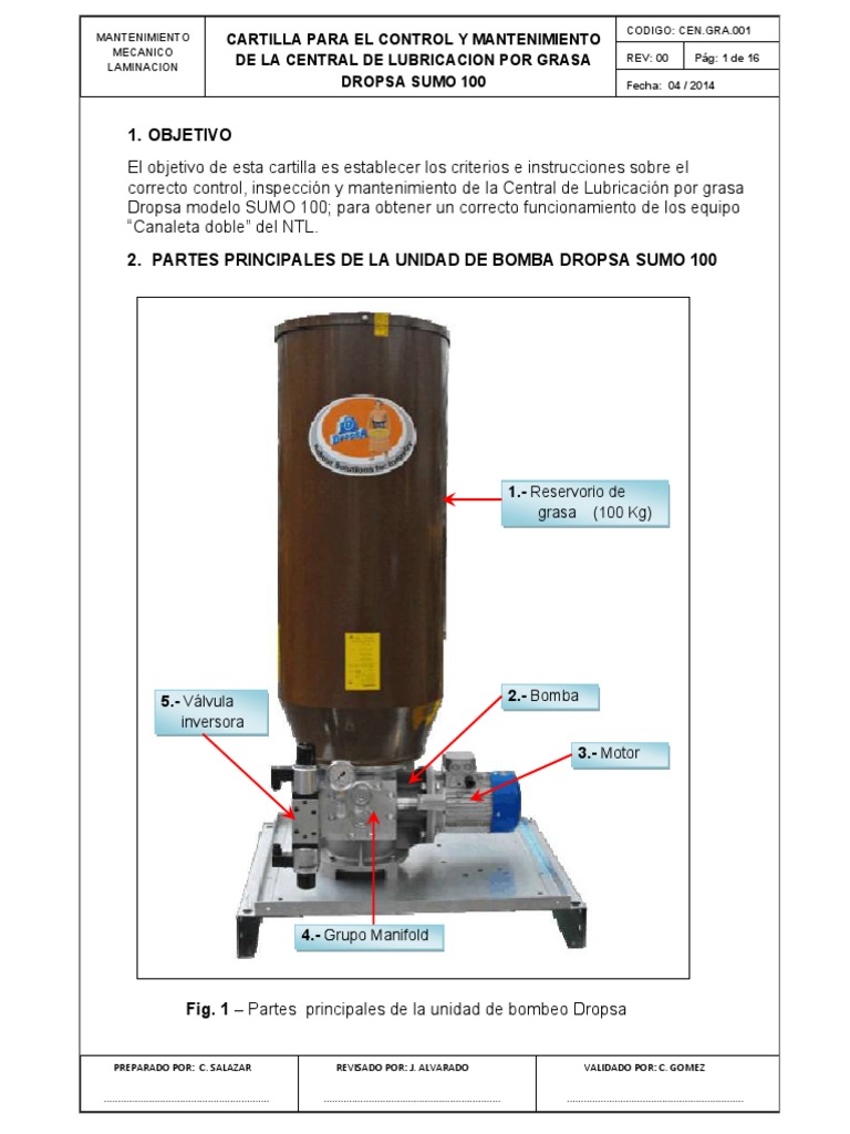 A.001 Cartilla Mtto y Control Bomba SUMO | PDF | Bomba | Lubricante