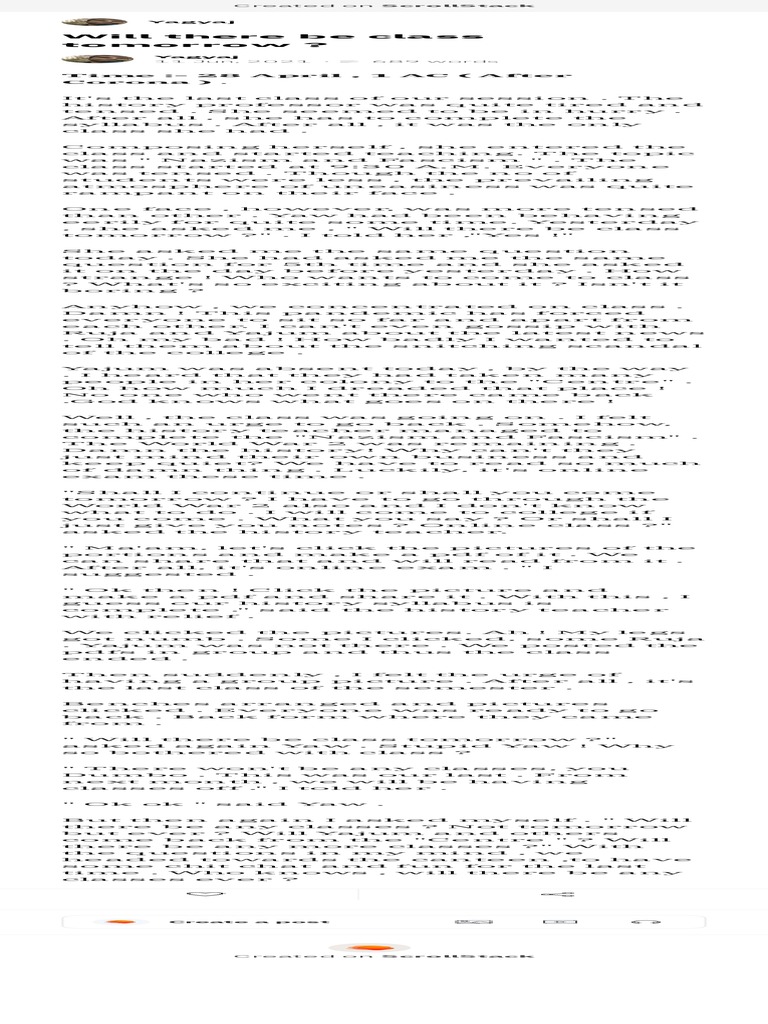 Will There Be Class Tomorrow ? | PDF