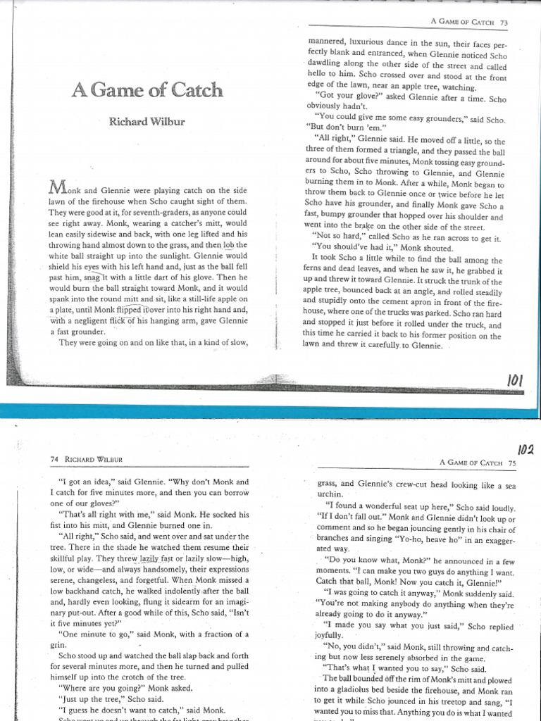 A Game of Catch - by Richard Wilbur | PDF