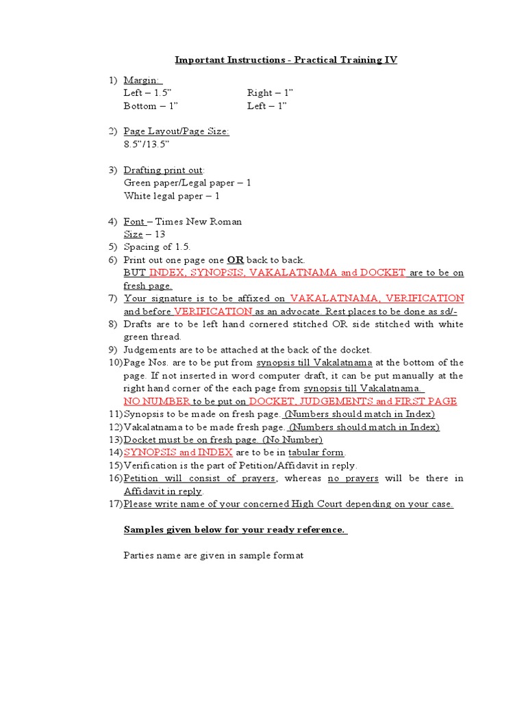 Format Practical Training - IV | PDF | Judiciaries | Separation Of Powers