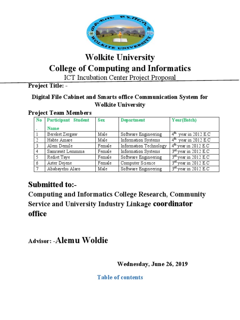 Digital File Cabinet and Smarts Office Communication System For Wolkite University | PDF ...